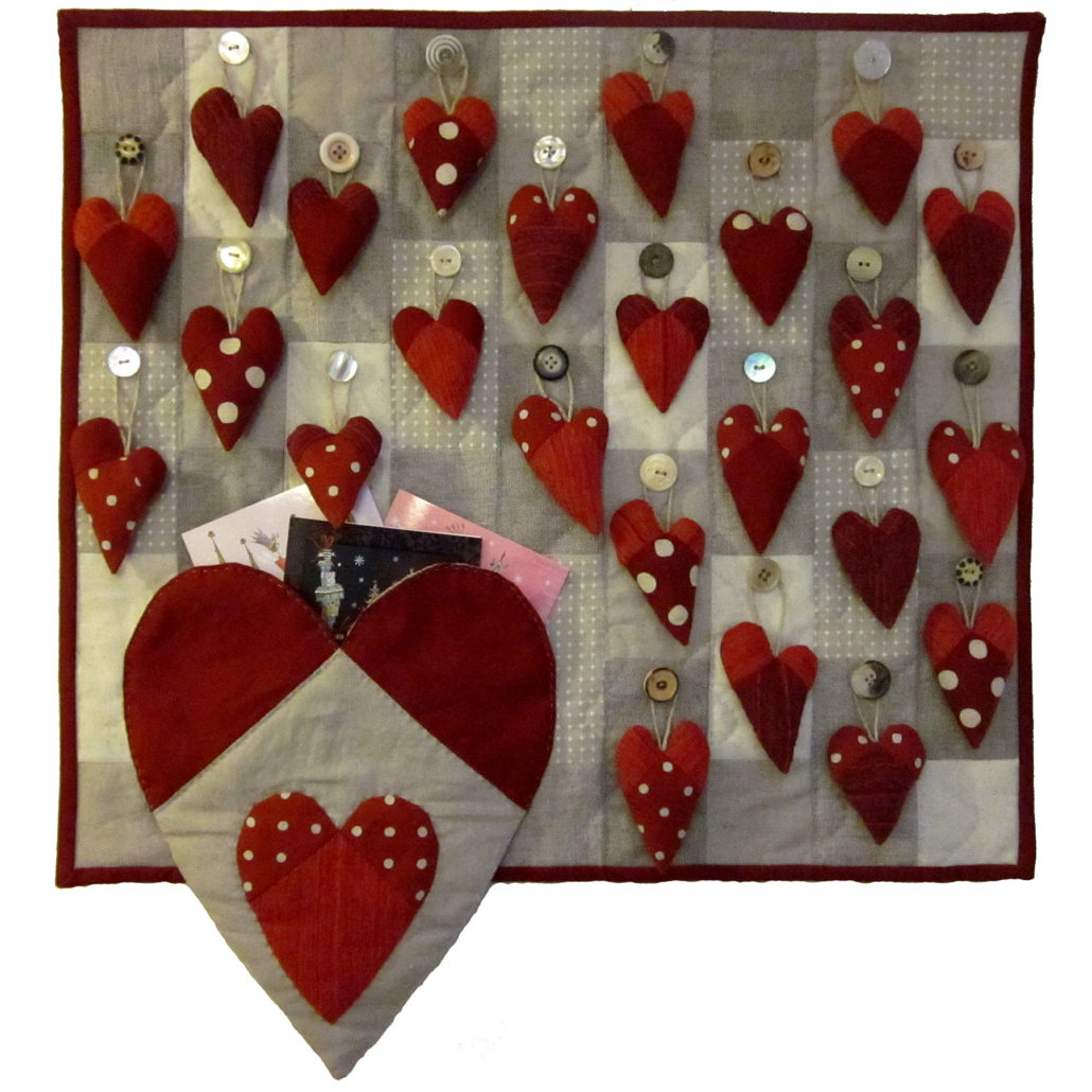 Julekalender med hjerter - mønster - Quilt My Design